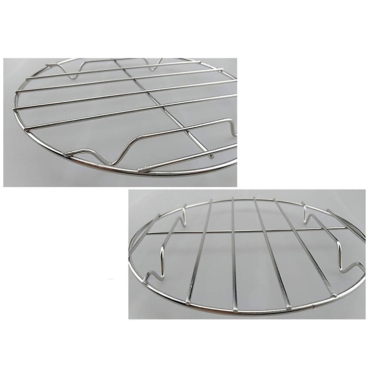 PartyKindom Grill Turkey Rack Food Steamer Round Baking Rack Wire Rack Cooling Rack Stainless Steel Roasting Rack Dish Steam Rack Baking Supplies Meat Net Grilling Rack Pots and Pans Tray