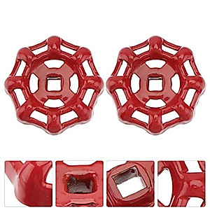 Hemoton Shutoff Valve Hand Wheel 2pcs Metal Outside Faucet Hose Bib Replacement Square Broach Round Wheel Handle 7x7cm Round Wheel Handle