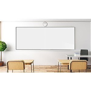 Ghent 4 x 12 Porcelain Magnetic Whiteboard, Aluminum Frame, 1 Marker, 1 Eraser, Made in The USA, 2 Piece Board with Joiner…