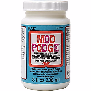 Mod Podge Dishwasher Safe Waterbased Sealer, Glue and Finish (8-Ounce), CS15059 Gloss, 8 Ounce