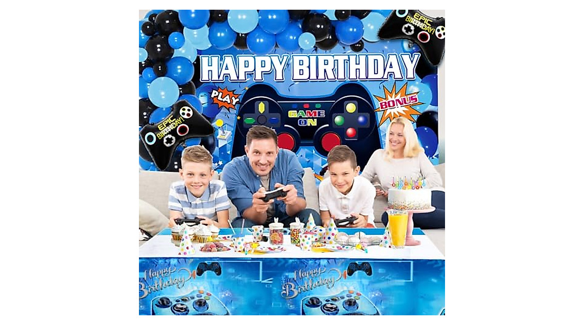 Gamer Birthday Decorations Set - 58 Pieces for Epic Parties