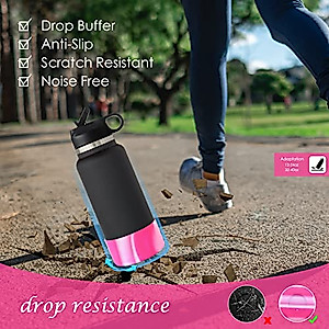 WUQID Protective Mixed Silicone Boot Sleeve for 12oz-40oz Sport Flask & Stanley Water Bottles Tumbler Anti-Slip Bottom Sleeve Cover for All Water Bottles Bottom Width of 2.83&3.56in