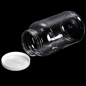 ZOOFOX 2 Pack Plastic Jars with Lids, 1 Gallon Wide Mouth Storage Containers, Empty Plastic Jars for Kitchen & Household Storage of Dry Goods, Peanut, Candy, Noodles