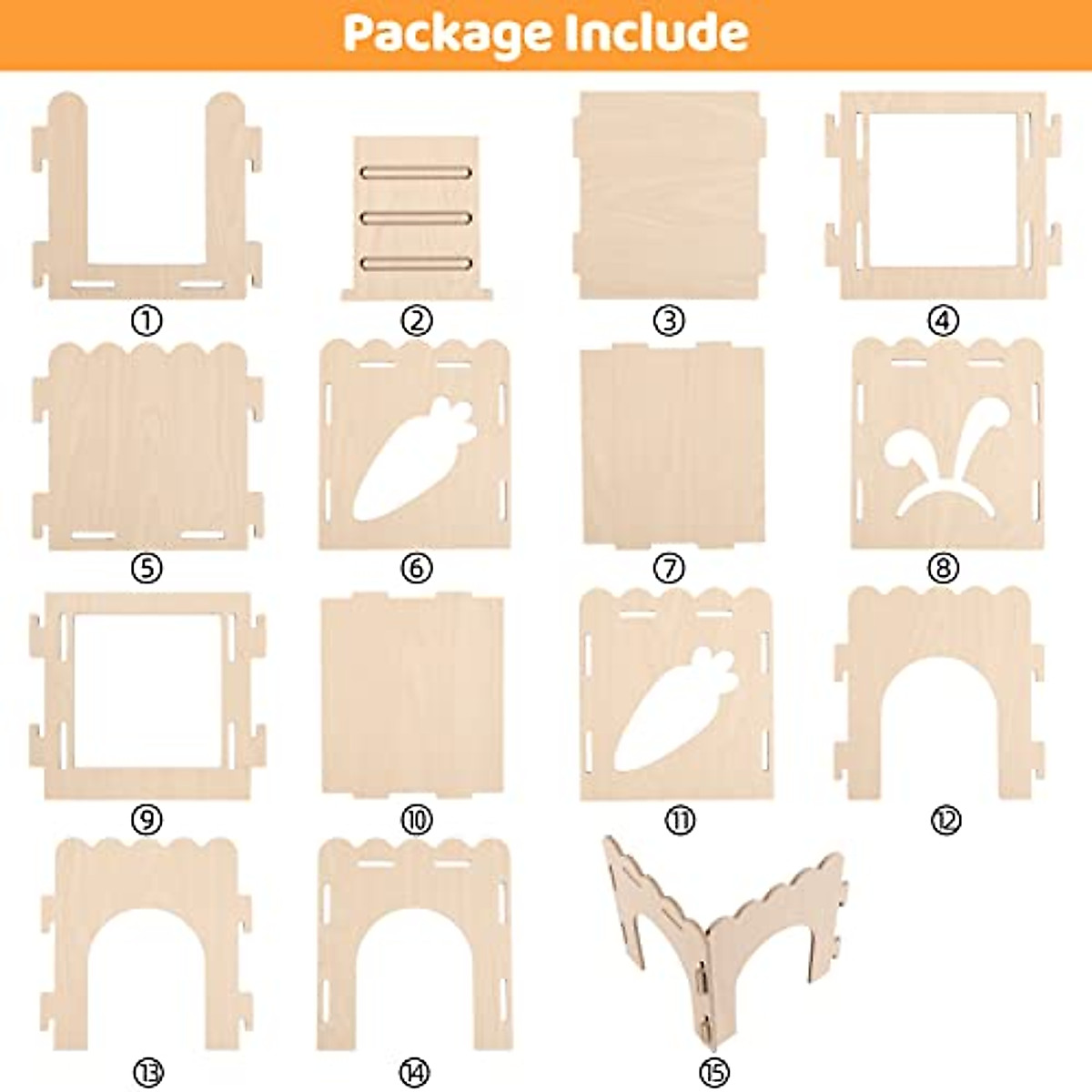 ASENKU Large Wooden Rabbit Castle with Ladders, Detachable Rabbit Hideout for Guinea Pig Chinchilla Hamsters, Sturdy Bunny Play House Handmade Hut for Small Animal to Hide