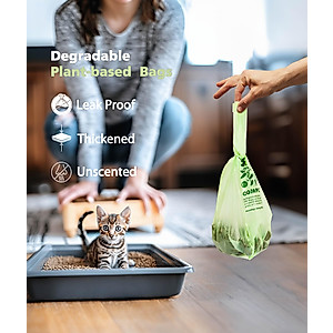 AYOTEE 125 Count 2.6 Gallon Compostable Small Trash Bags with Handles, 15 Ounce Capacity, Ideal for Kitchen, Office, Bathroom, and More