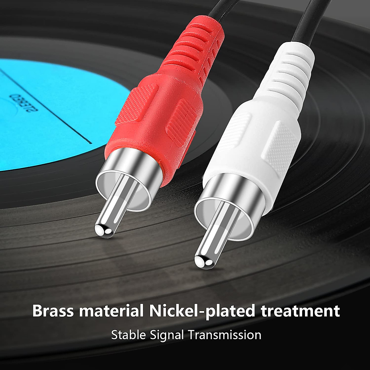 PASOW RCA Cables, 2RCA Male to 2RCA Male Stereo Audio Subwoofer Cable Dual Shielded RCA Cord for Home Theater, HDTV, Amplifier, Hi-Fi Systems, Speakers (10 Feet)