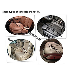 EDEALYN Ultra-Luxury PU Leather Car Seat Protection Car Seat Cover for Most Four-Door Sedan & SUV,Single Seat Without Backrest 1PCS (W 20.5''× L21''×Thick 0.2'') (3D - Black)