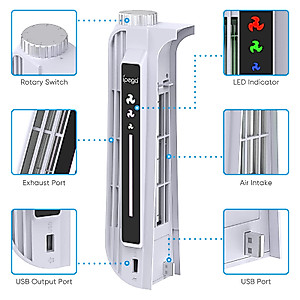 Upgraded Cooling Fan Accessories for PS5, YUANHOT Cooling System Cooler Fan for PS5 Disc and Digital Edition - White