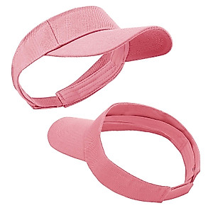 Cooraby Sports Sun Visor Hats Adjustable Sun Visor Caps for Women and Men Pink