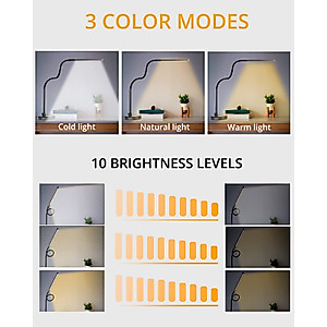 CIVHOM LED Desk Lamp, Swing Arm Architect Task Lamp with Long Flexible Gooseneck, 3 Color Modes, and USB Adapter, Dimmable Desk Light for Home/Office/Drafting/Reading/Piano