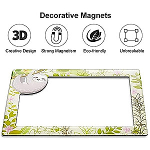 MORCART Sloth Magnets for Fridge, 4"x 6" Magnetic Photo Frame Set Refrigerator Kitchen School Cabinets Classroom Whiteboard Office Cubicle Board Decorative Magnets Gifts for Adults