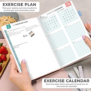 Clever Fox Weekly Meal Planner - Weekly & Daily Meal Prep Journal with Shopping and Grocery Lists for Menu Planning, Healthy Diet & Weight Loss Tracking, Lasts 1 Year, Undated, A5 - Light Pink
