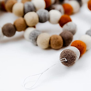 Peachy Party Easter Pom Pom Garland - Colorful Felt Ball Garland - 9 Ft Wool Felt Garland Decorations - Easter Felt Wool Garland, Wool Garland Christmas for Tree - Felt Ball Playroom Garland (Rustic)