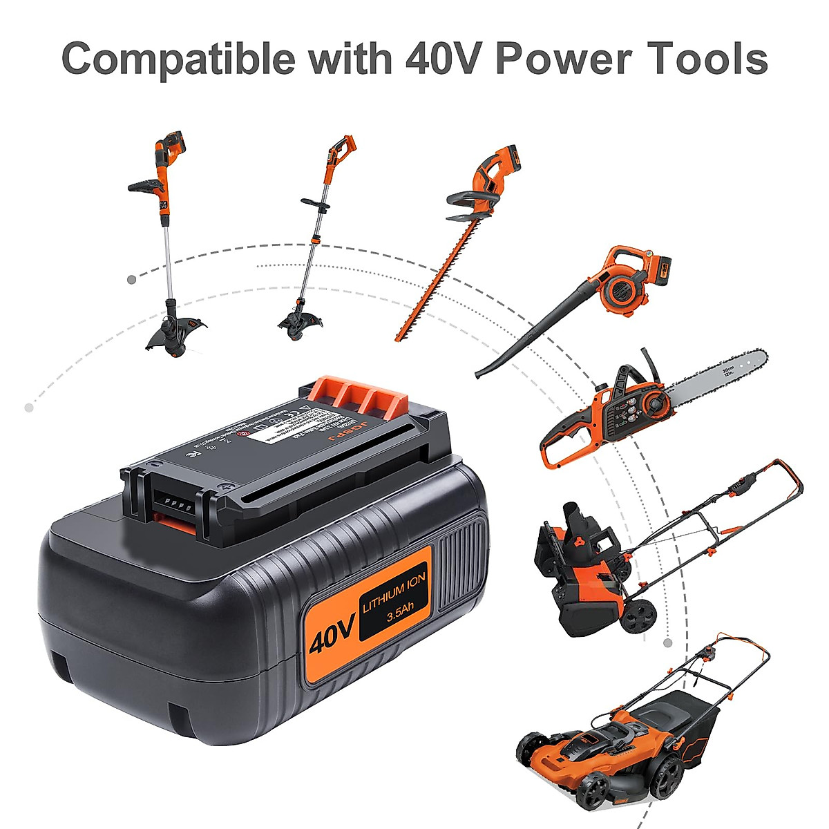 JGSPJ 3.5Ah LBX2040 Battery Replacement for Black and Decker 40V MAX Compatible with LBXR36 LBXR2036 LST540 LCS1240 LBX1540 LST136W Lithium Ion Batteries