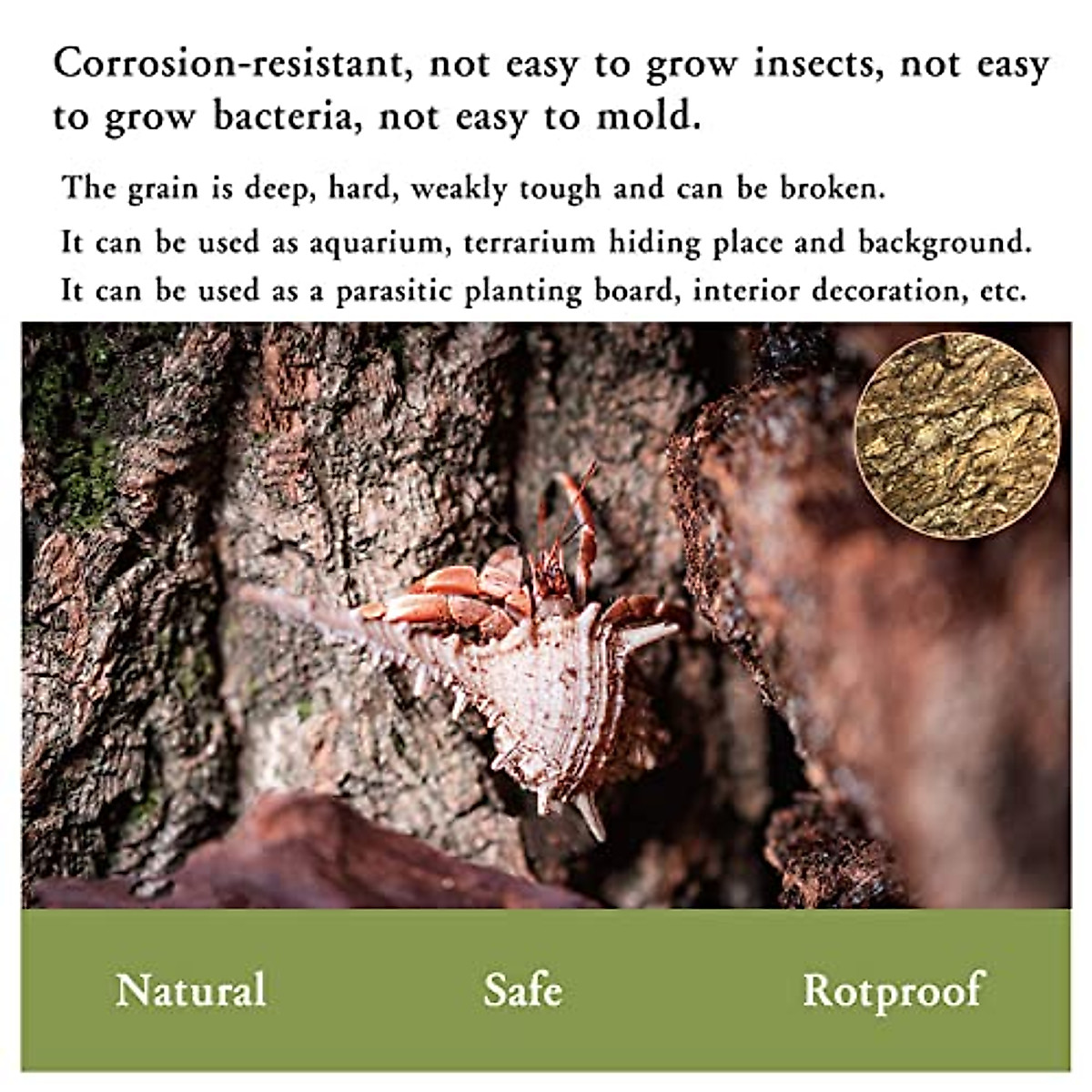 Tfwadmx Cork Tile Terrarium Background Reptile Bark Backdrop Wall Decor 3D Bearded Dragon Tank Climbing Mat Decoration for Gecko Lizard Tortoise Chameleon (2 Pack)