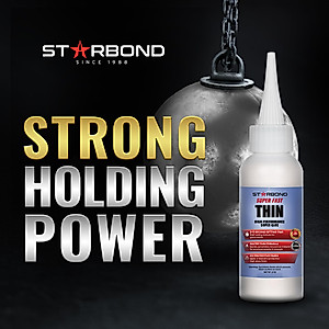 STARBOND EM-02 Super Fast Thin, Premium Instant CA (Cyanoacrylate Adhesive) Super Glue Plus Extra Cap and Microtips, 2 oz. (for Woodturning, Pen Turning, Hobby, Stabilizing, Finish, Inlay)