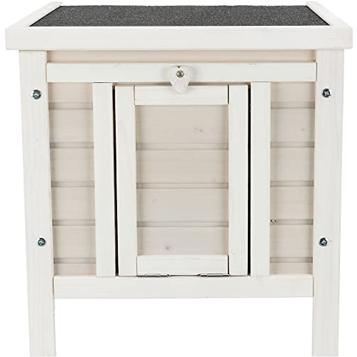 TRIXIE Small Pet House, Wooden Outdoor Shelter, Weatherproof Pet Home, Ideal for Cats, Rabbits, Bunnies, Guinea Pigs, Lt. Gray