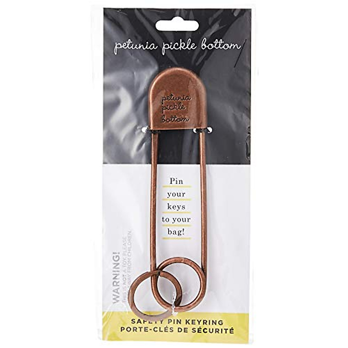 Petunia Pickle Bottom Safety Pin Keychain - Antique Copper