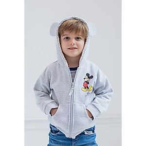 Disney Mickey Mouse Infant Baby Boys or Girls Fleece Zip Up Hoodie Gray 18 Months