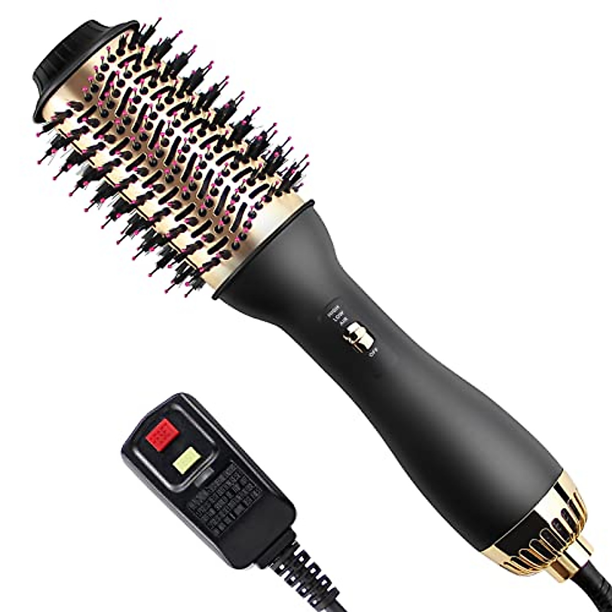 FVW One Step Blow Dryer Brush , 4-in-1 Hair Dryer Brush with 3-Adjustable Temperature , Hot Air Brush for Hair Fast Drying, Straightening and Curling, Salon