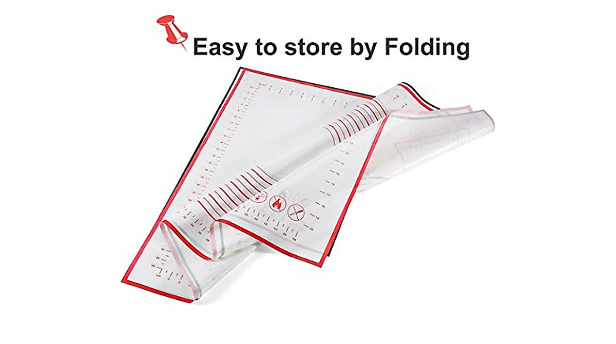 Large Silicone Pastry Mat - Non-Stick & Non-Slip Baking Mat with ...