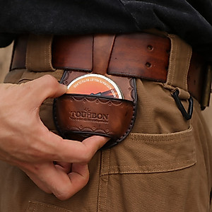 Tourbon Leather Snuff Dip Can Holder Chew Tobacco Cigarette Case Pouch Hammer Tool Holster for Belt