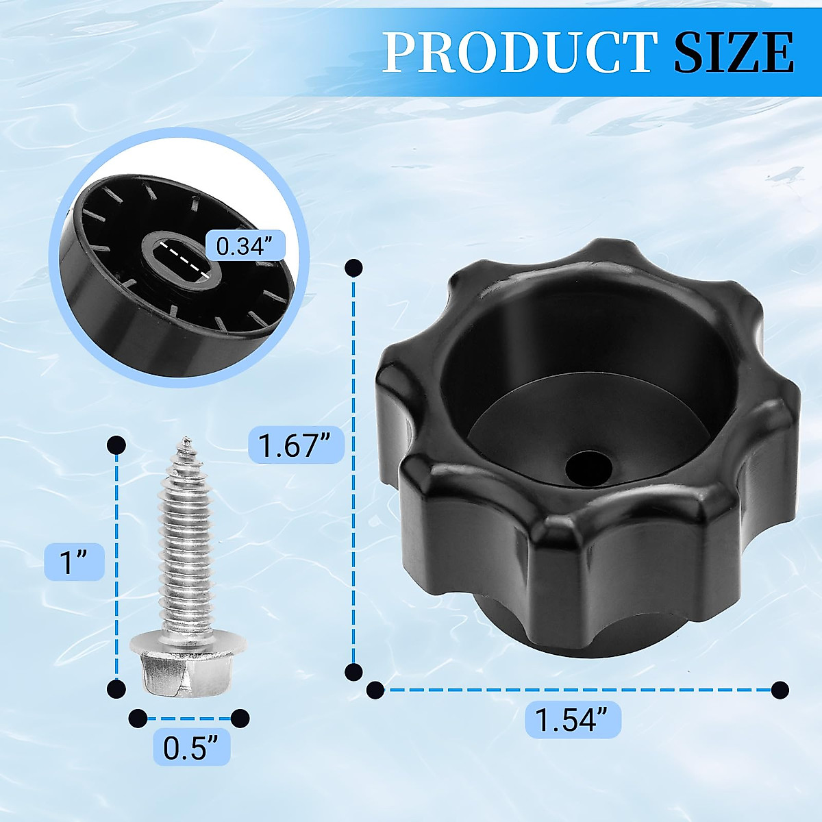 GJK 630-7965 Wall Hydrant Handle Kit Compatible with Prier Mansfield 300 400 & 500 Series Wall Hydrants, Wheel Shaped Frost Proof Hydrant Faucet Handle Parts, Outdoor Faucet Handle & Screw Kit