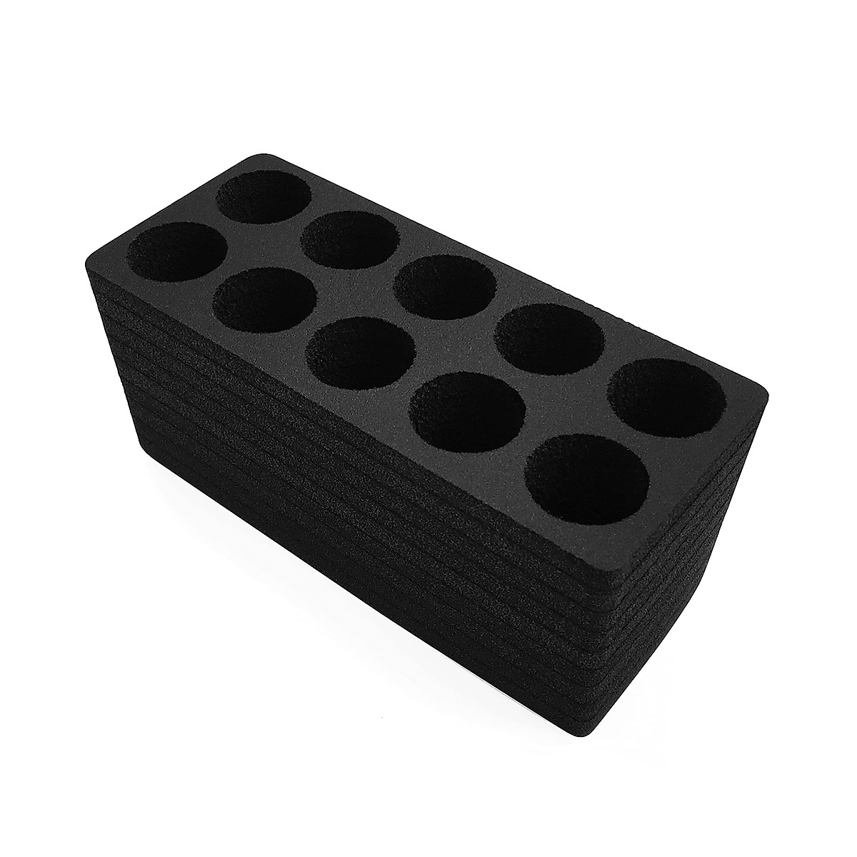 Polar Whale Test Tube Organizer Black Foam Storage Rack Stand Transport Holds 10 Tubes Fits up to 30mm Diameter Tubes