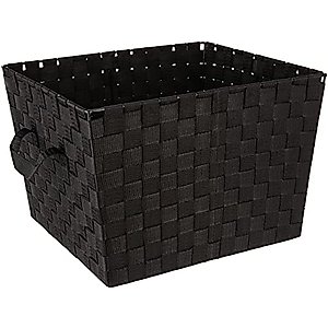 Whitmor Woven Strap Tote Black