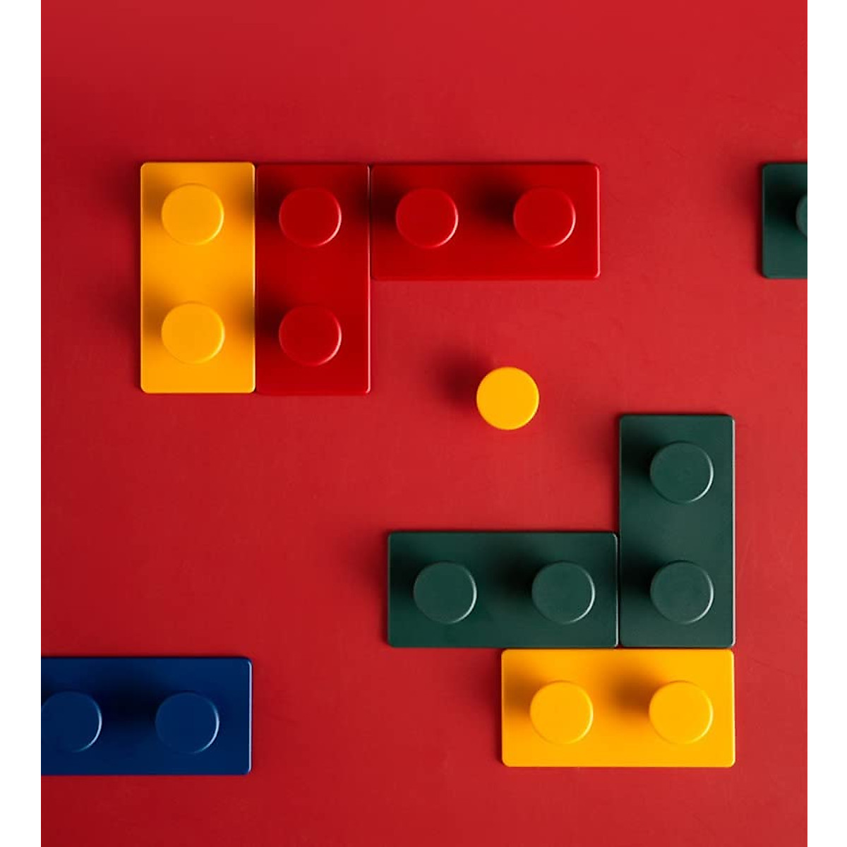 SAFITOYA 4PCS Fun Block Wall Hangers Set,Cool Kids Room Decor Wall Hooks, Home Gadgets Holder Punch Free Plug Adhesive Wire Regulator