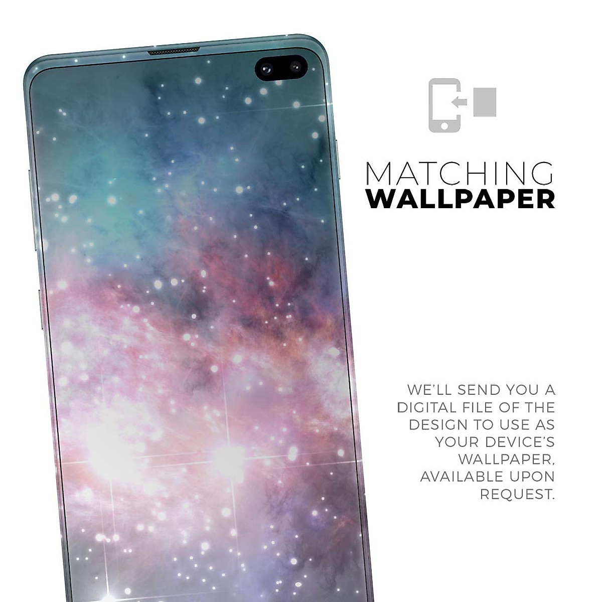 DesignSkinz Colorful Neon Space Nebula Protective Vinyl Decal Wrap Skin Cover Compatible with The Samsung Galaxy S20 (Screen Trim & Back Glass Skin)