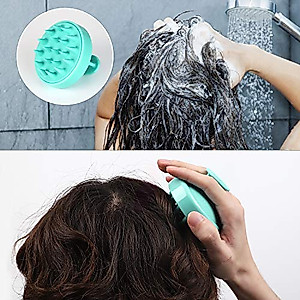 HEETA 2 Pack Hair Scalp Massager Shampoo Brush for Hair Growth, Hair Scalp Scrubber with Soft Silicone, Wet and Dry Hair Detangler (Whole Black & Green)