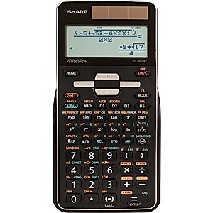 Sharp EL-W516TBSL 16-Digit Advanced Scientific Calculator with WriteView 4 Line Display, Battery and Solar Hybrid Powered LCD Display, Black & White, Black and Silver, Model Number: ELW516TBSL