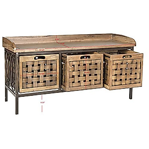 Safavieh American Homes Collection Isaac Filbert Brown Wooden Storage Bench