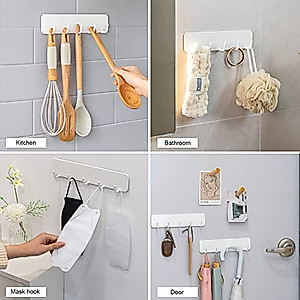 Carrotez 5 Wall Hooks Unscrewed Magnetic Easy Attachable Multi Organizer Floating Hook Shelves, Floating Shelf for Kitchen, Shelf for Dorm - White