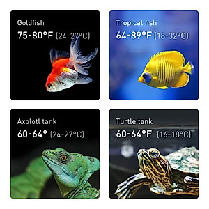 Cosetten Digital Aquarium Thermometer, Fish Tank Thermometer with High Precision Sensor Accurate to ±0.18°F for Fish Axolotl Turtle Tank Temperature Measurement Fahrenheit (Wireless)