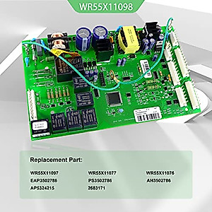 WR55X11098 Refrigerator Electronic Control Board, Compatible with ge PGCS1RKZJSS, PSQS6YGZBESS, PFSS5RKZASS, PFCF1RKZABB,PGS25KSEAFSS, PFSF5RKZCBB,ETC. Replace WR55X11076, WR55X11077, WR55X11097, ETC