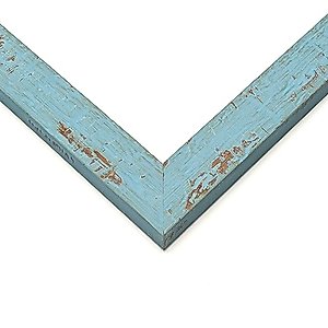 18x27 Frame Blue Solid Wood Picture Frame Width 1.125 Inches | Interior Frame Depth 0.5 Inches | Mangrove Bohemian Photo Frame Complete with UV Acrylic, Foam Board Backing & Hanging Hardware