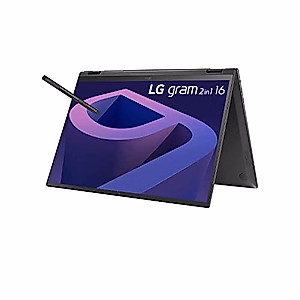LG Gram 16 inch 2-in-1 Ultralight Laptop (2023 New) | 12-Core Intel i7-1260P Processor | 2560x1600 IPS Touchscreen | Backlit Key | Fingerprint | WiFi6E | 16GB RAM 1TB SSD | Stylus Pen | Win11 Pro
