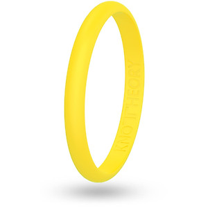 Knot Theory Sunshine Yellow Thin Stackable Silicone Ring - 2mm Slim Wedding Band Size 4