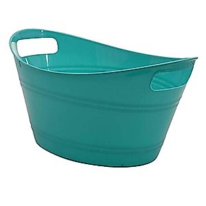 Greenbrier Plastic Storage Tub (Top Rim 12.5" x 9.25" x 6.5" Tall) (Teal)