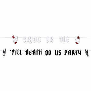 Bride or Die Bachelorette Party Decorations, Till Death Do Us Party Party Decorations, 2 banner bundle, 35 pieces