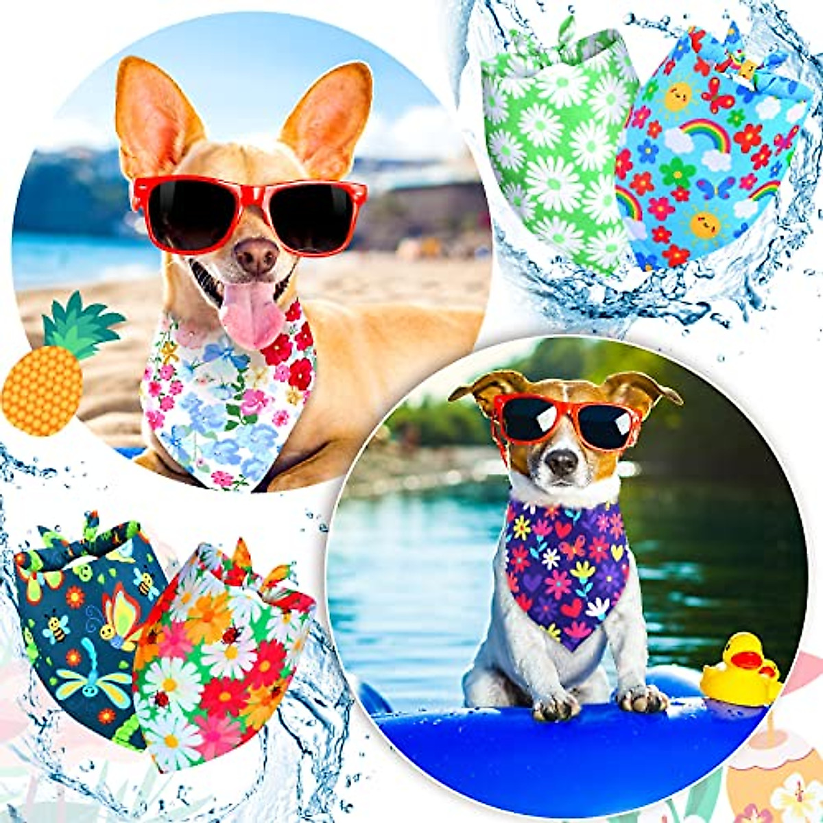 20 Pieces Plain Dog Bandanas Bulk Washable Puppy Bandana Blank Sublimation Dog Bandanas Triangle Dog Bibs Heat Transfer Adjustable Dog Bandana for Small Medium Large Pets (25 x 17 x 17 Inches)