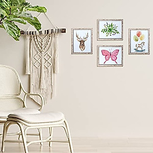 Lyeasw Rustic 8x10 Picture Frame Set of 12, Multi Woodgrain Farmhouse Photo Frames for Wall or Tabletop, Beige