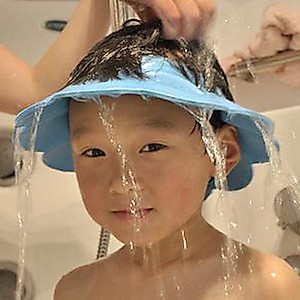 Baost 1Pc Soft Baby Bath Visor Safe Shampoo Shower Bathing Protection Bath Cap Shower Cap Hat Hair Wash Eye Ear Protection Shield Adjustable Visor Hat for Baby, Toddler, Kids Random