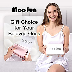MOOFUN Silk Pillowcase- Standard Size 20 * 26 inches, 22 Momme 100% 6A High-Grade Pure Mulberry Silk reducing Wrinkles Smooth Hair Skin Anti-BedHead Anti-Aging Breathable Machine Washable-Pink
