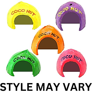 Needzo Hermit Crab Coconut Hut, Small Hideout for Pet Habitat, Color and Size May Vary, 2.25 to 3 Inches