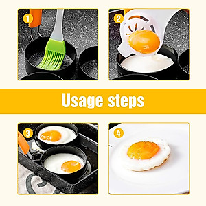 Egg Rings for Frying, 2024 Upgrade Stainless Steel Egg Rings for Frying Silicone Handle Egg Rings, 3.5 inch Round Egg Rings for Fried Egg Rings for Camping Breakfast Sandwiches (Orange, 2PCS)