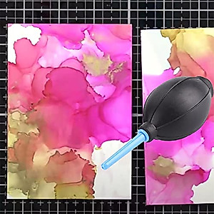 PCS 57 Ink Blower Applicator Tool Sets for Card Making Detailed Ink Blending Brushes,Ink Paints Mixing Blending Tool Mini Round Foam Refills, for Scrapbooking Craft Painting Drawing Tools Arts