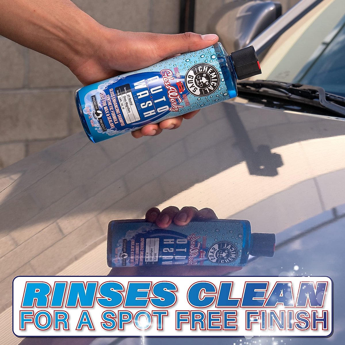 Chemical Guys CWS_133_16 Glossworkz Gloss Booster Car Wash Soap (Works with Foam Cannons, Foam Guns or Bucket Washes) Safe for Cars, Trucks, Motorcycles, RVs & More, 16 fl oz, Watermelon Scent